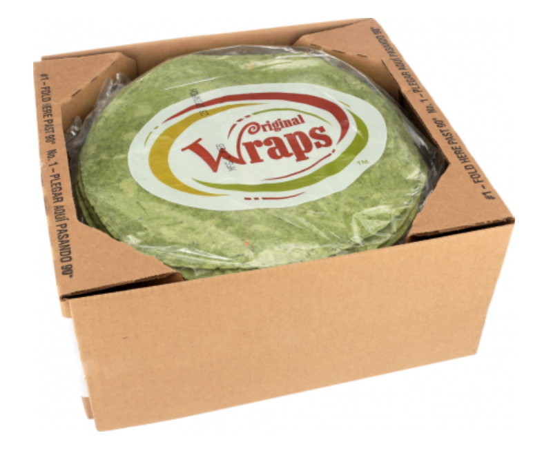 José Santiago Home Delivery. SPINACH ORIGINAL WRAPS 12" RECETA DE OROO